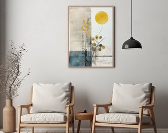 Japandi Wall Art Blossom Wabi Sabi Art Herbal Art Abstract Nature Art Print Instant Download ...