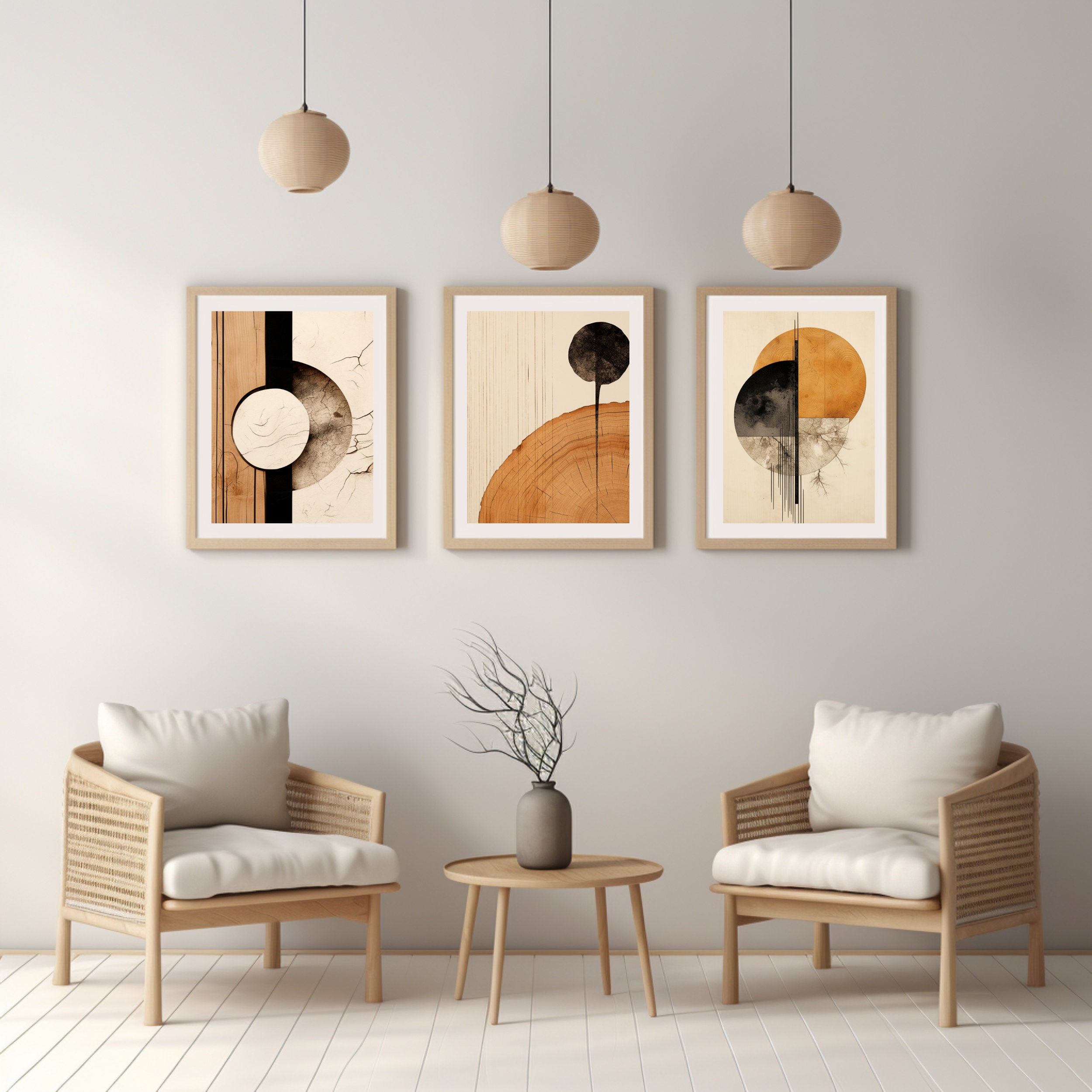 Set of 3 Japandi Wall Art | Japandi Art | Wabi Sabi Wall Art | Japandi ...