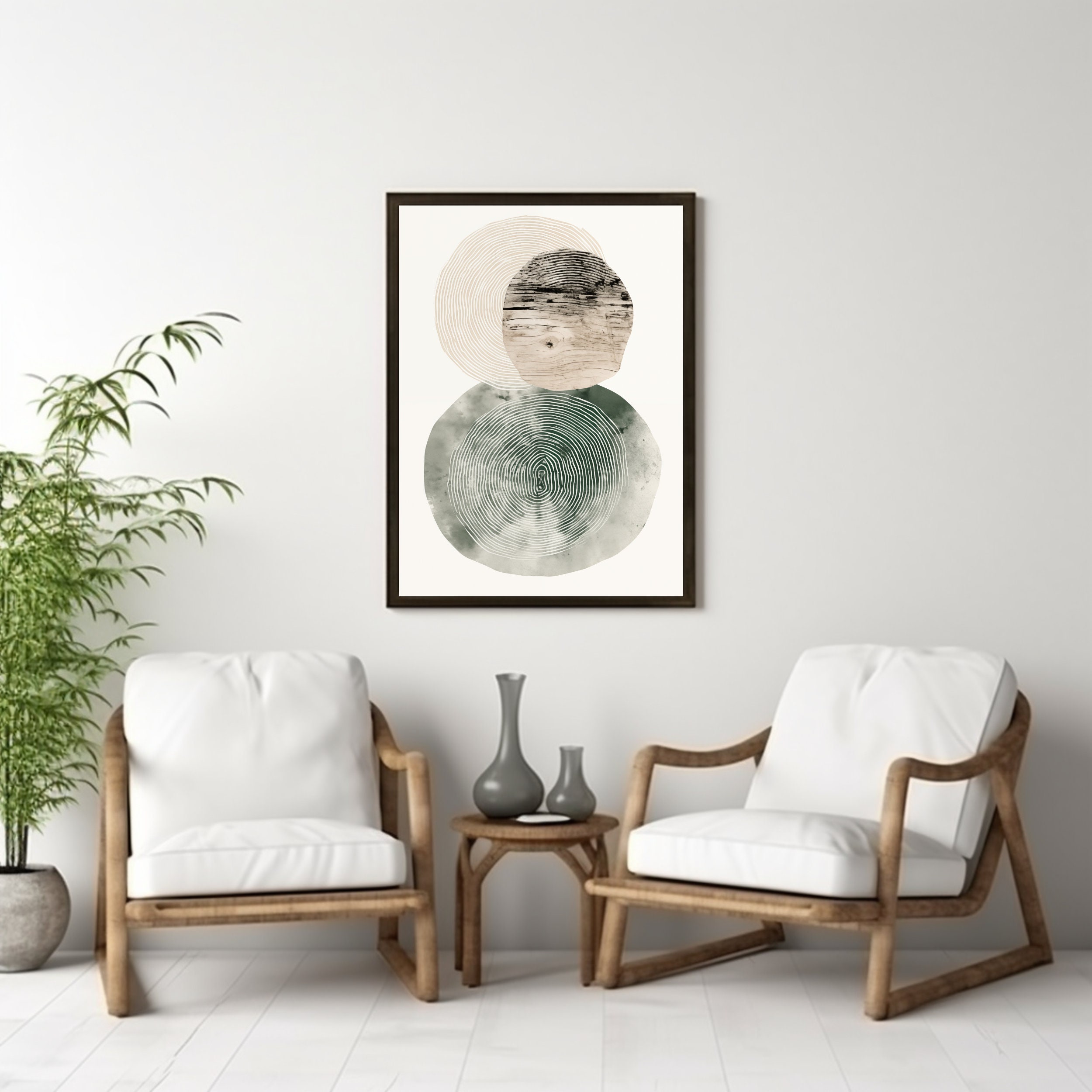 Japandi Wall Art Sage and Neutral Nature Wabi Sabi Art Abstract Nature Print Instant Download ...