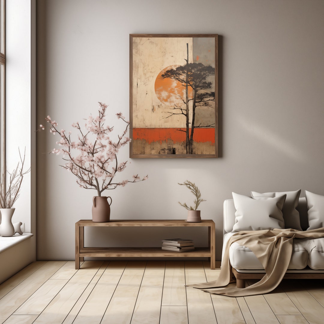 Japandi Wall Art Neutral and Contrast Nature Wabi Sabi Art Abstract Nature Print Instant ...