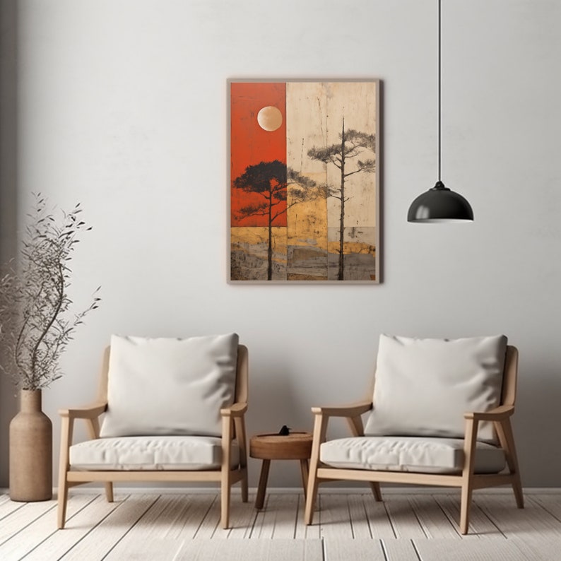 Japandi Wandkunst Terrakotta Natur Wabi Sabi Kunst Abstrakter Naturdruck Sofortiger Download ...