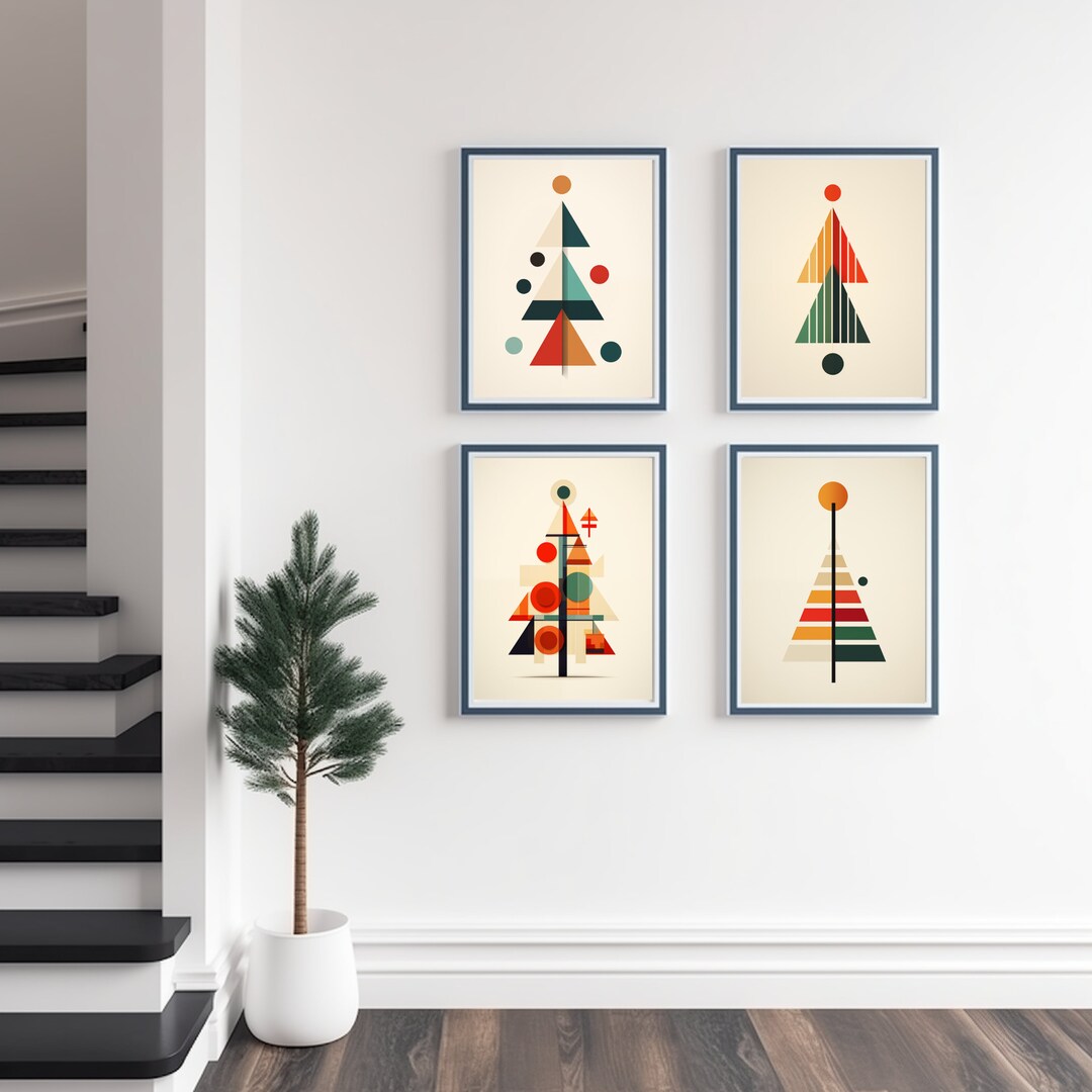 Bauhaus Christmas Tree Gallery | Set of 15 | Printable Wall Art Bundle ...