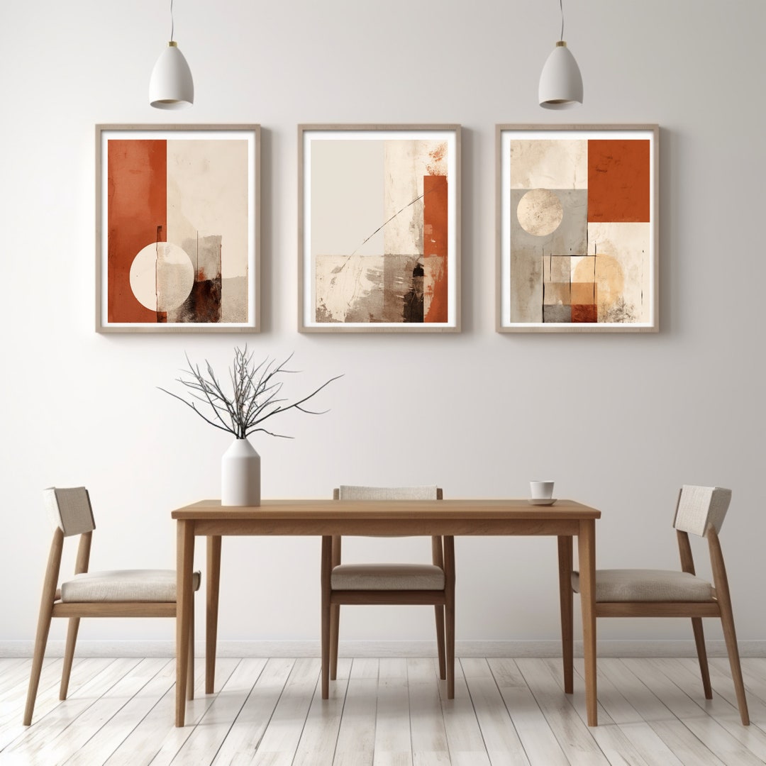 Set of 3 Japandi Wall Art | Japandi Art | Wabi Sabi Wall Art | Terracotta Wall Art | Japandi ...