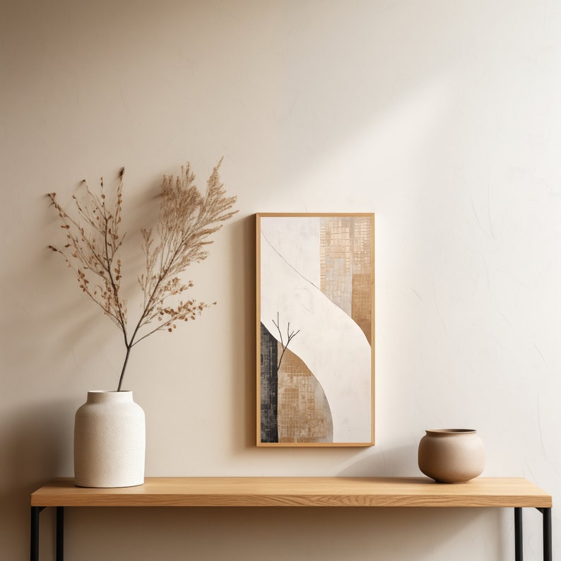 Japandi Narrow Wall Art Abstract Nature Textures Wabi Sabi Art Wabi Sabi Neutral Brown Instant ...