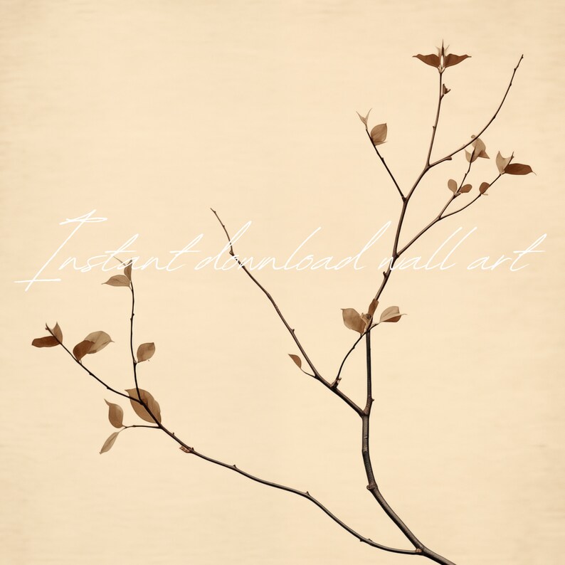 Japandi Wall Art Set: Minimalist Branch Prints (digital Download) - Etsy