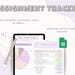 Assignment Tracker Google Sheets Template, Aesthetic Student Planner ...