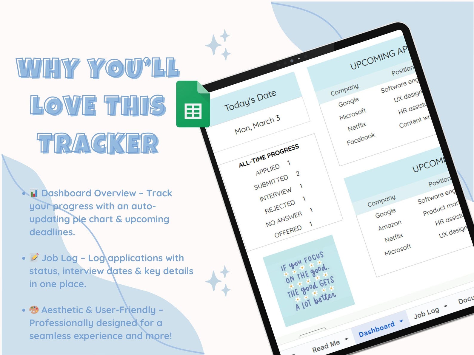 Job Application Tracker | Job Search Spreadsheet | Digital Job Tracker ...