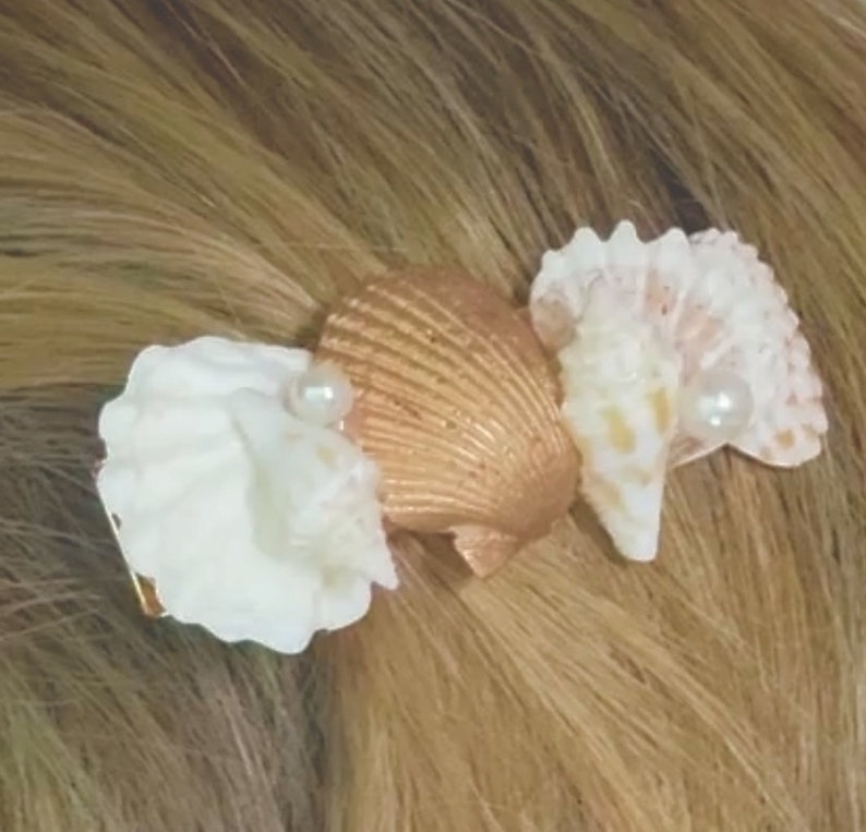 2.25 Inch Seashell Alligator Clips, Natural Seashells, Pearls, Mermaid ...