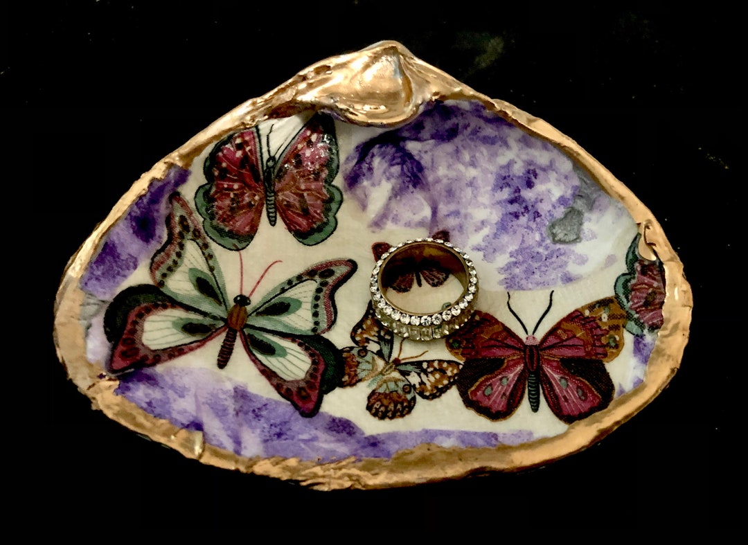 Butterfly Seashell Ring Dish, Clam Shell Ring Dish, Seashell Ring Dish ...