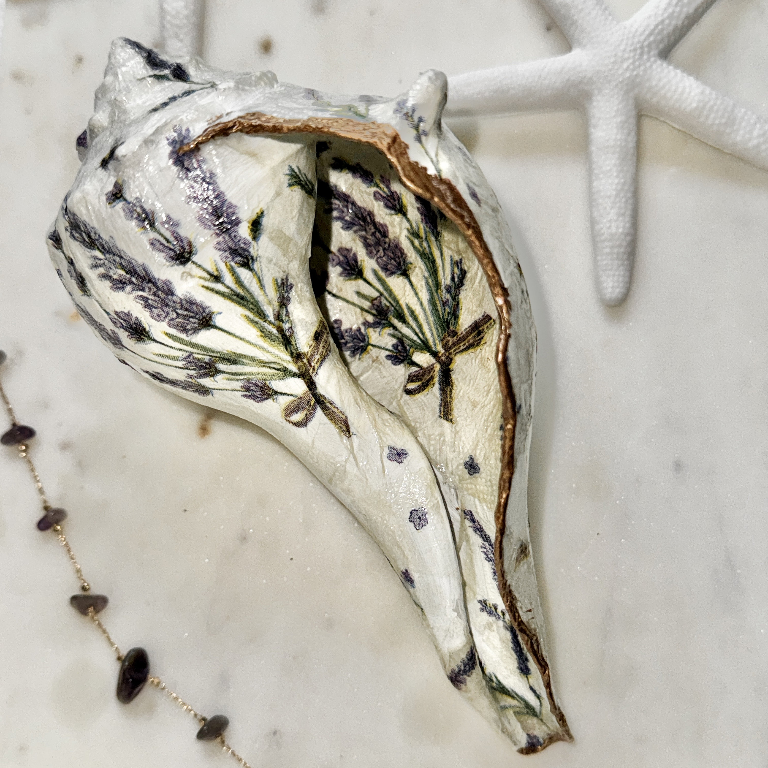 Whelk Shell, Lavender Collection, Decoupage, Home Decor, Coastal Decor ...