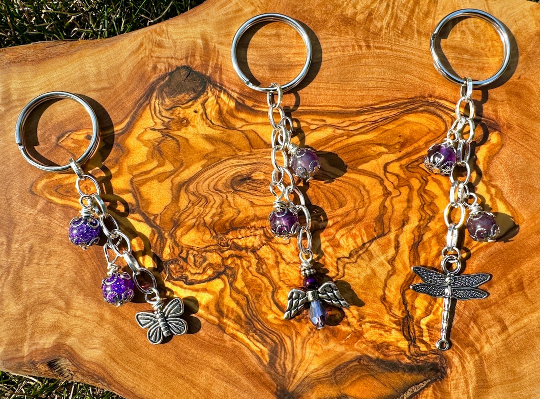 Purple Overdose Awareness Keychain: Angel, Butterfly, Dragonfly - Etsy