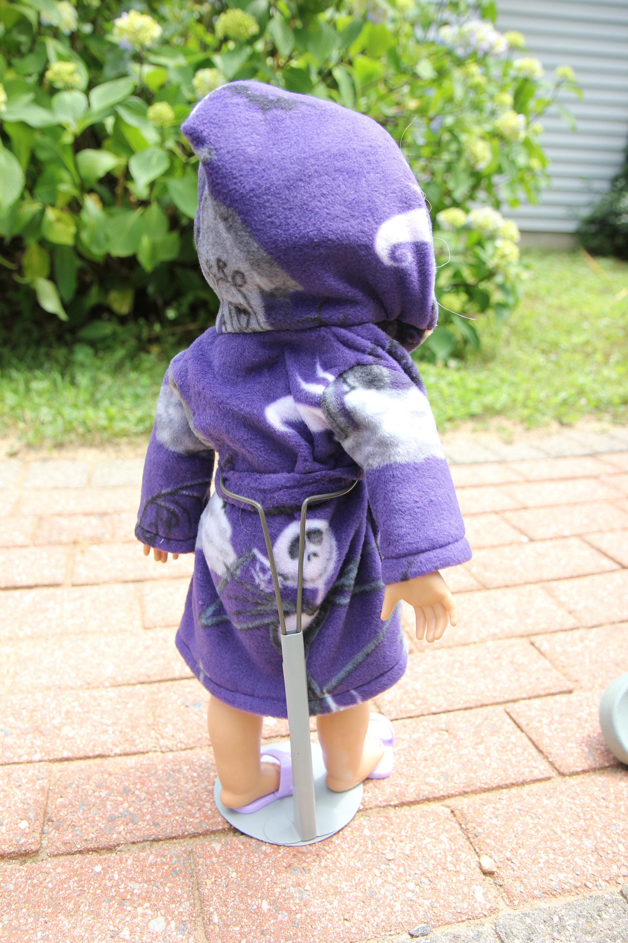 American Doll Fleece Purple Skeleton Robe With Hoodie - Etsy