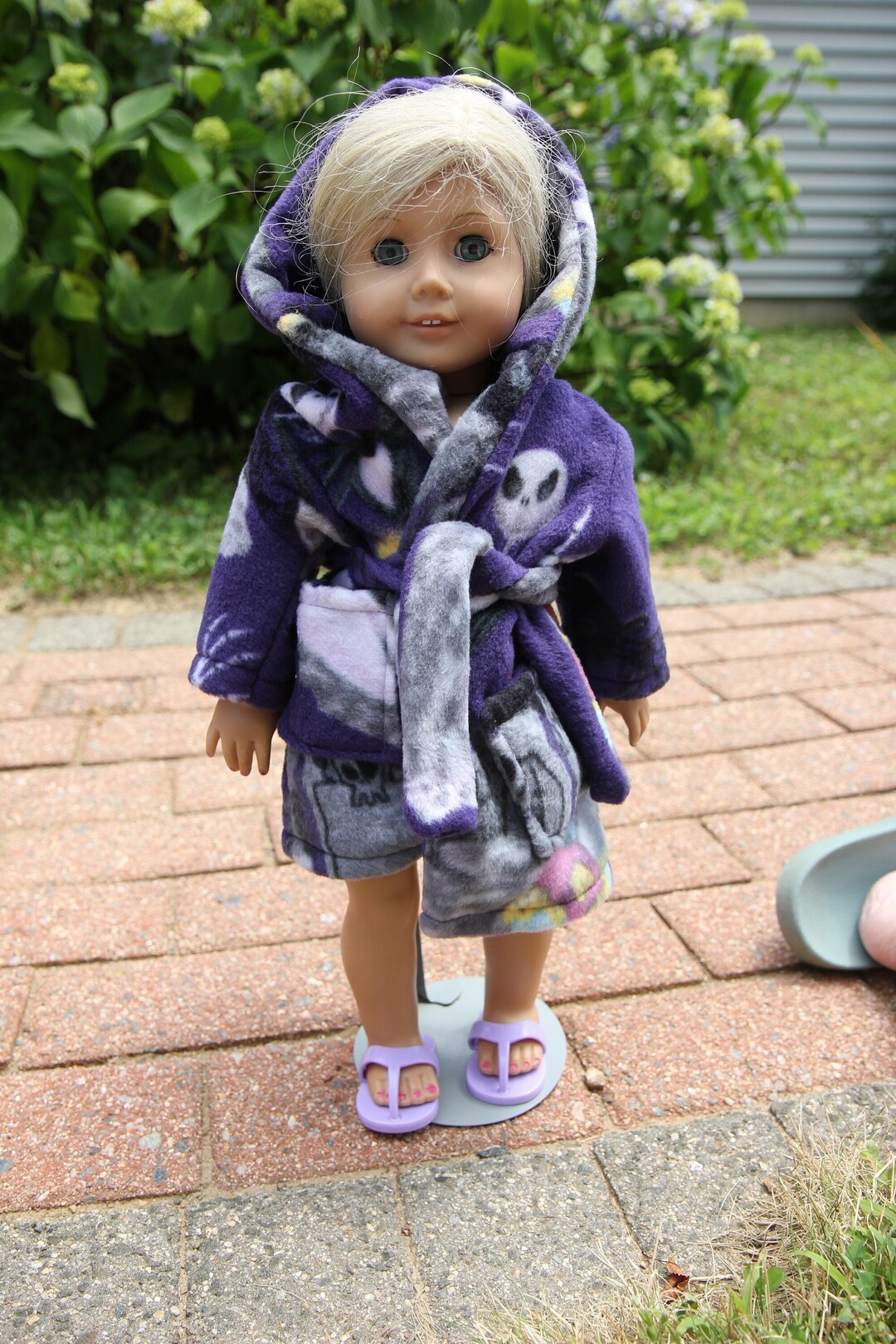 American Doll Fleece Purple Skeleton Robe With Hoodie - Etsy