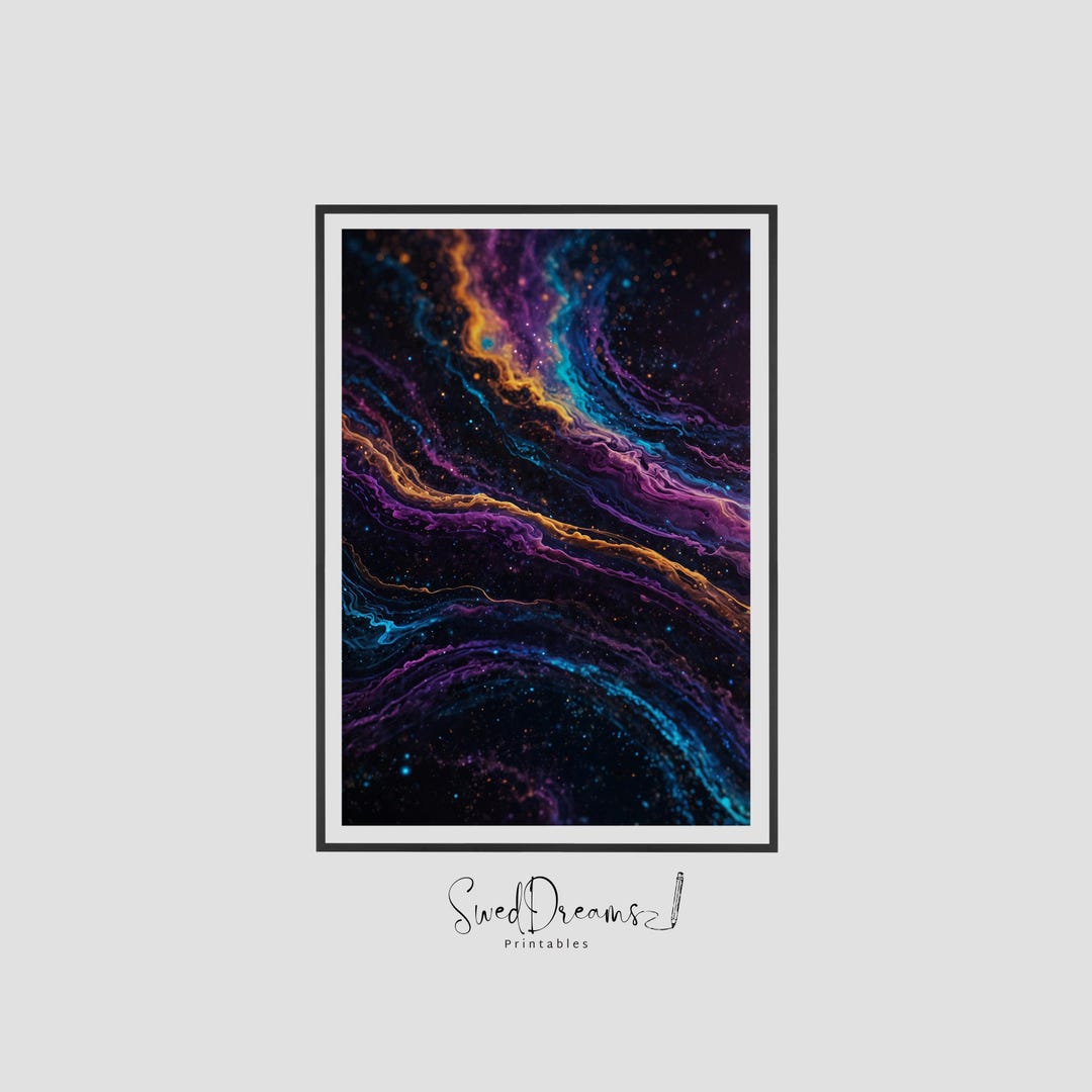 Cosmic Nebula Flow Wallpaper - Luxury Galaxy Inspired Wall Art - Dreamy ...