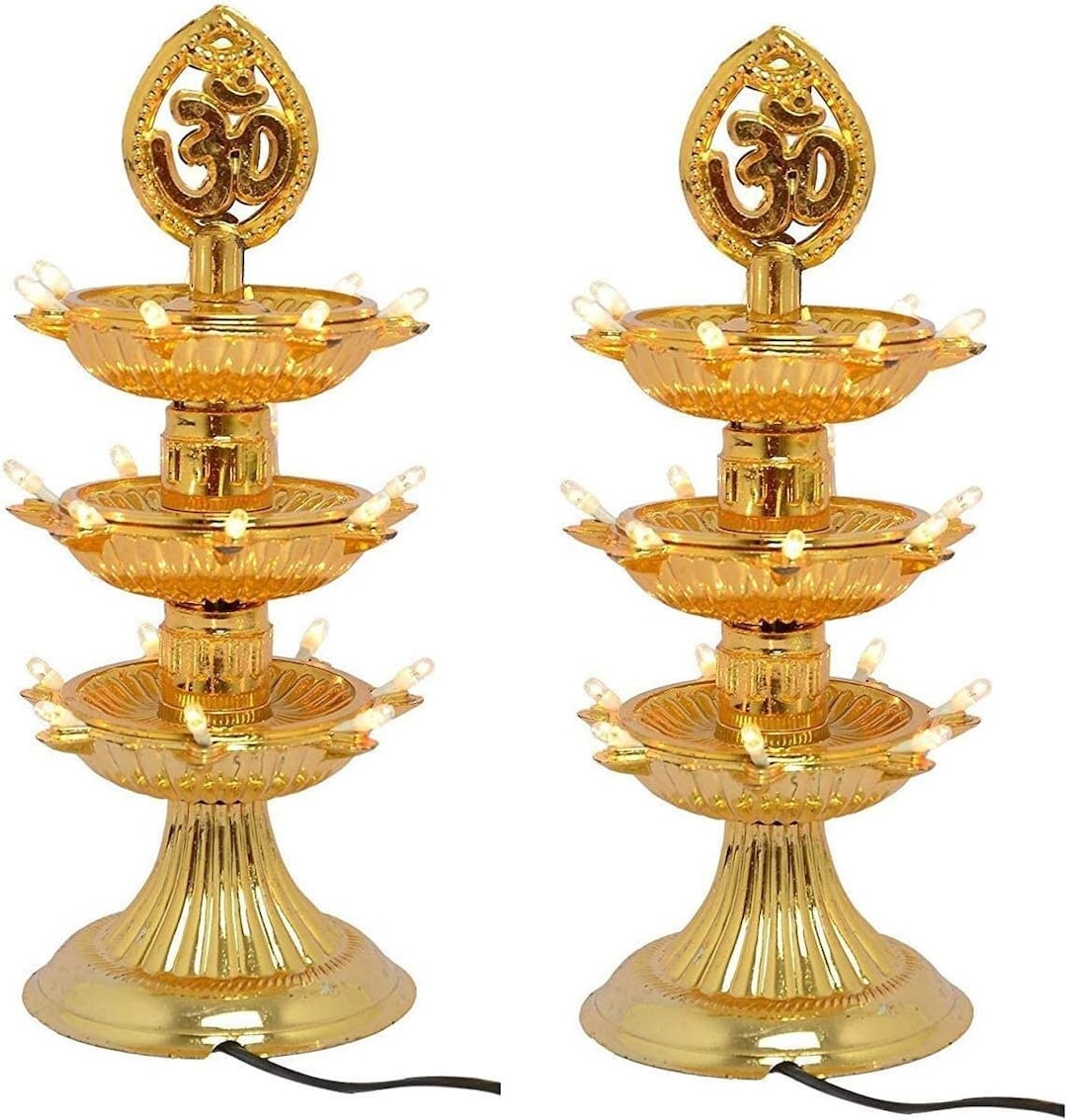 5 Layer Electric Diya Deepak Light Pooja Diya LED Light Mandir Diya for ...
