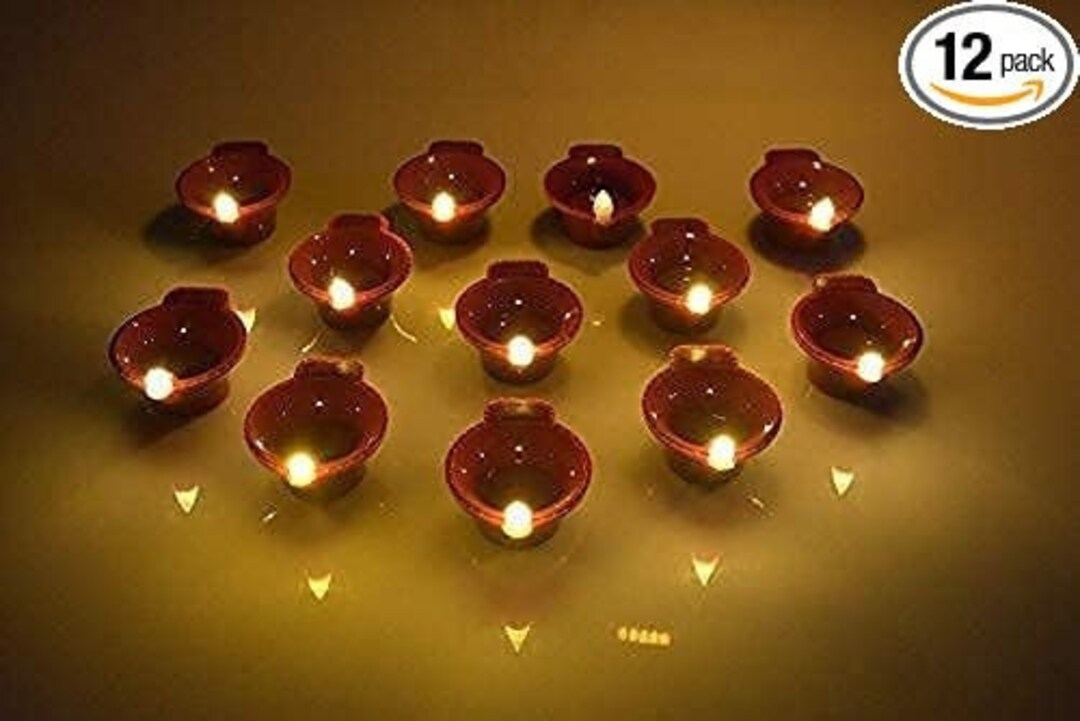Water Sensor Eco-friendly Diya Set of 12 E-diya Battery Operated Diya ...