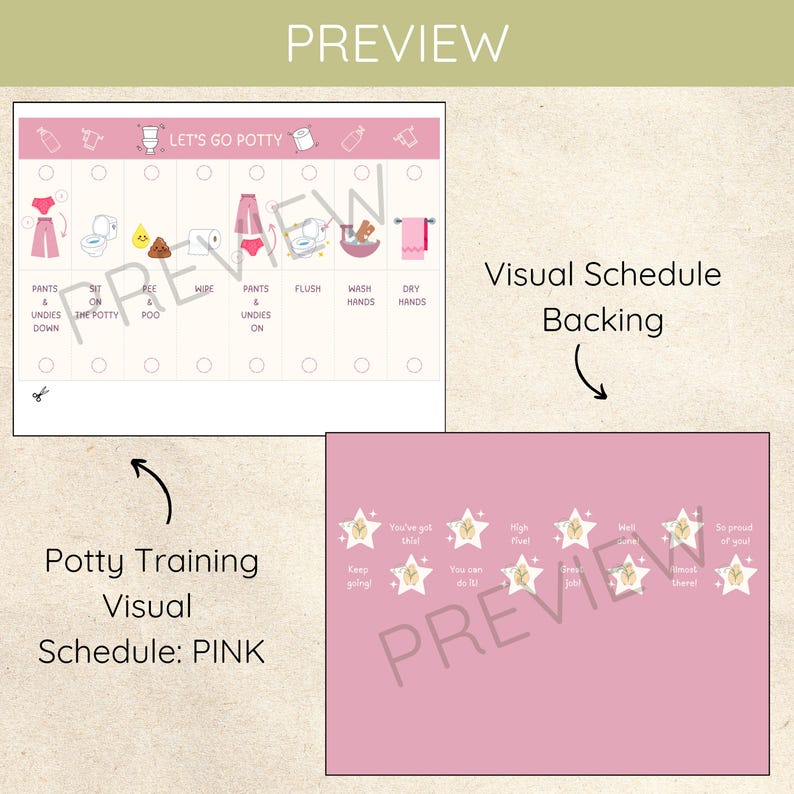 Printable Potty Training Chart for Toddlers | Visual Schedule Routine ...