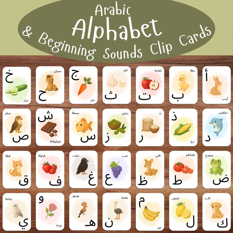 Arabic Alphabet Cards | Islamic Learning | Tajwid & Quran First Words ...