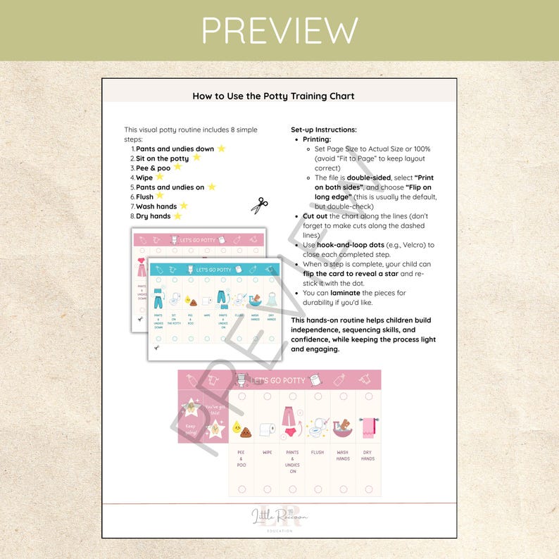 Printable Potty Training Chart for Toddlers | Visual Schedule Routine ...