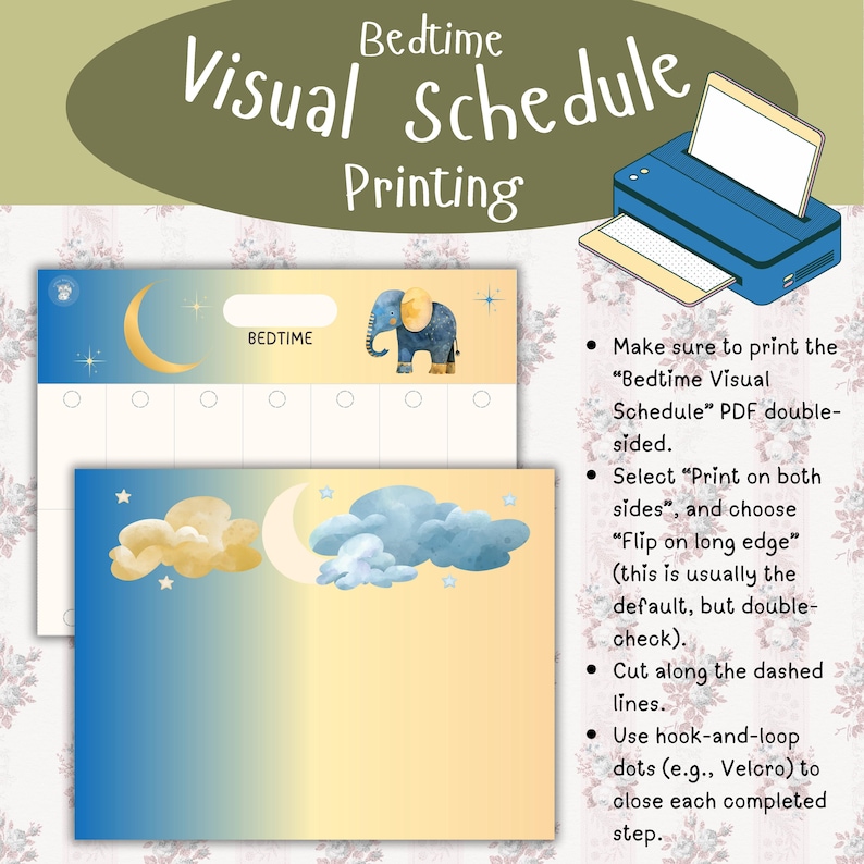 Bedtime Visual Schedule Chart for Toddlers | Routine Flip Chart With ...