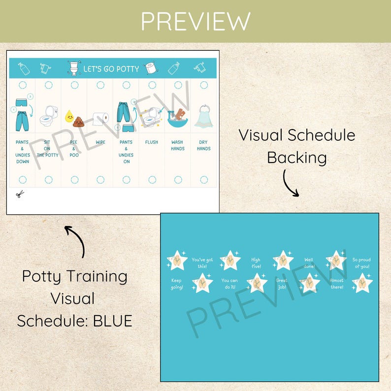 Printable Potty Training Chart for Toddlers | Visual Schedule Routine ...