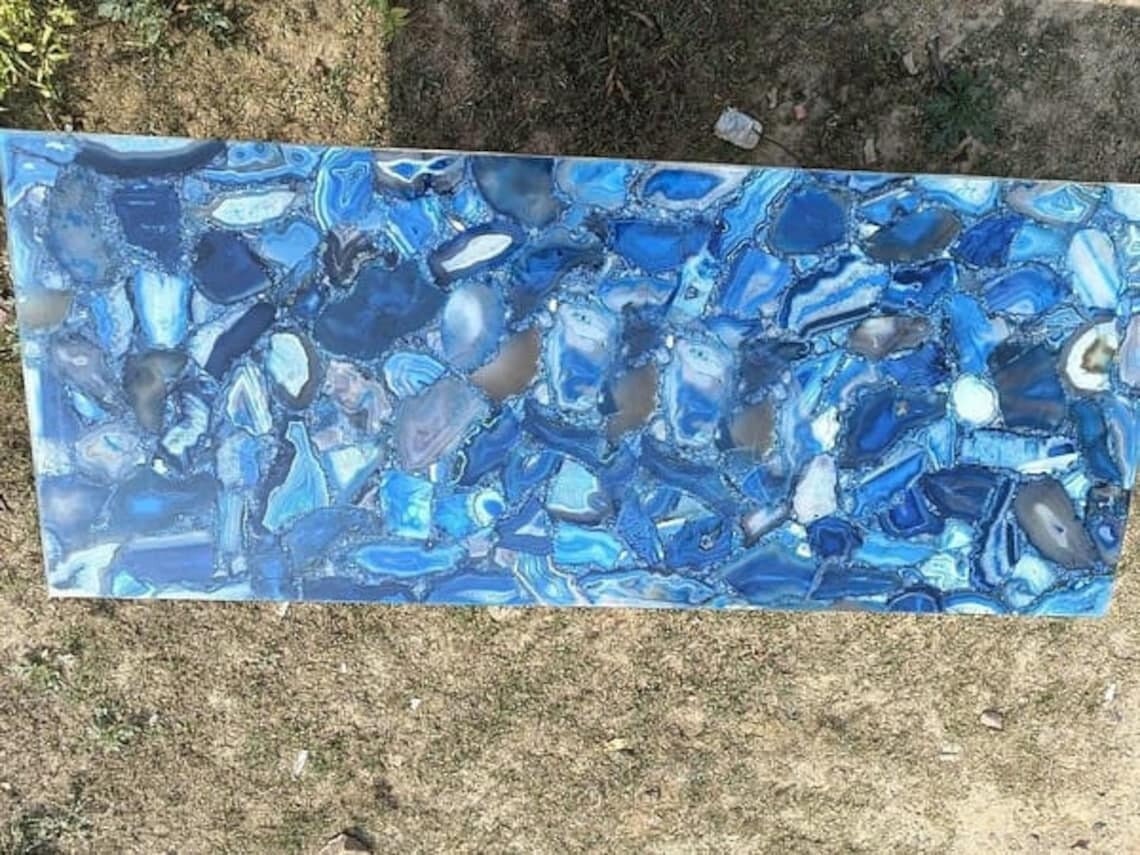 Agate Table Top, Natural Rose Quartz Agate Coffee Table, Agate Side Table, Round Table Slab Desk ...