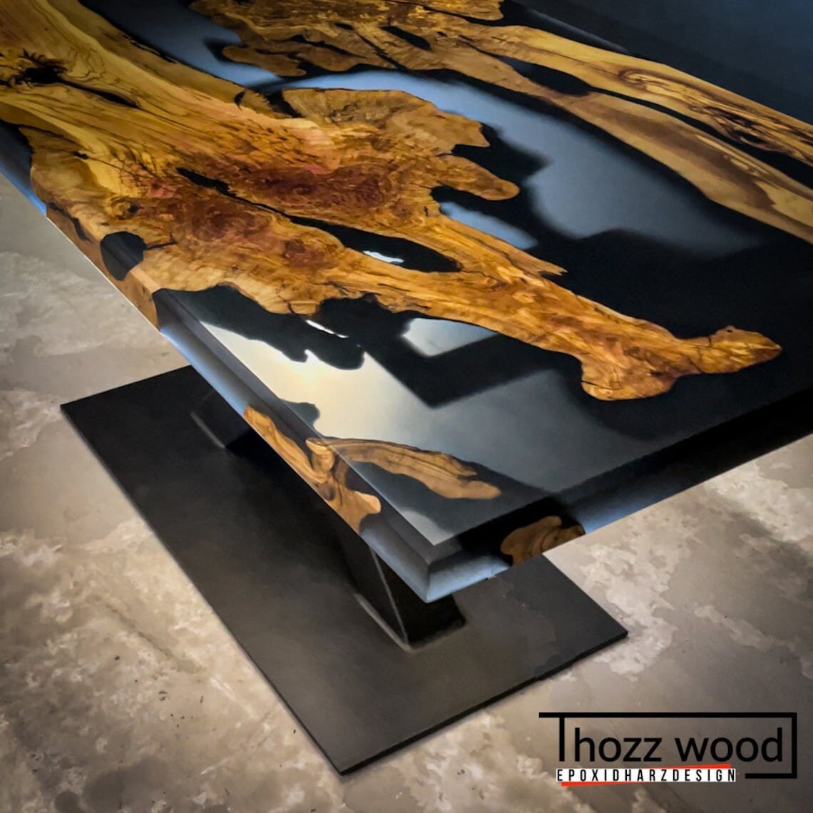 Clear Epoxy Resin Dining Table Kitchen Slab Table Cafeteria Counter ...