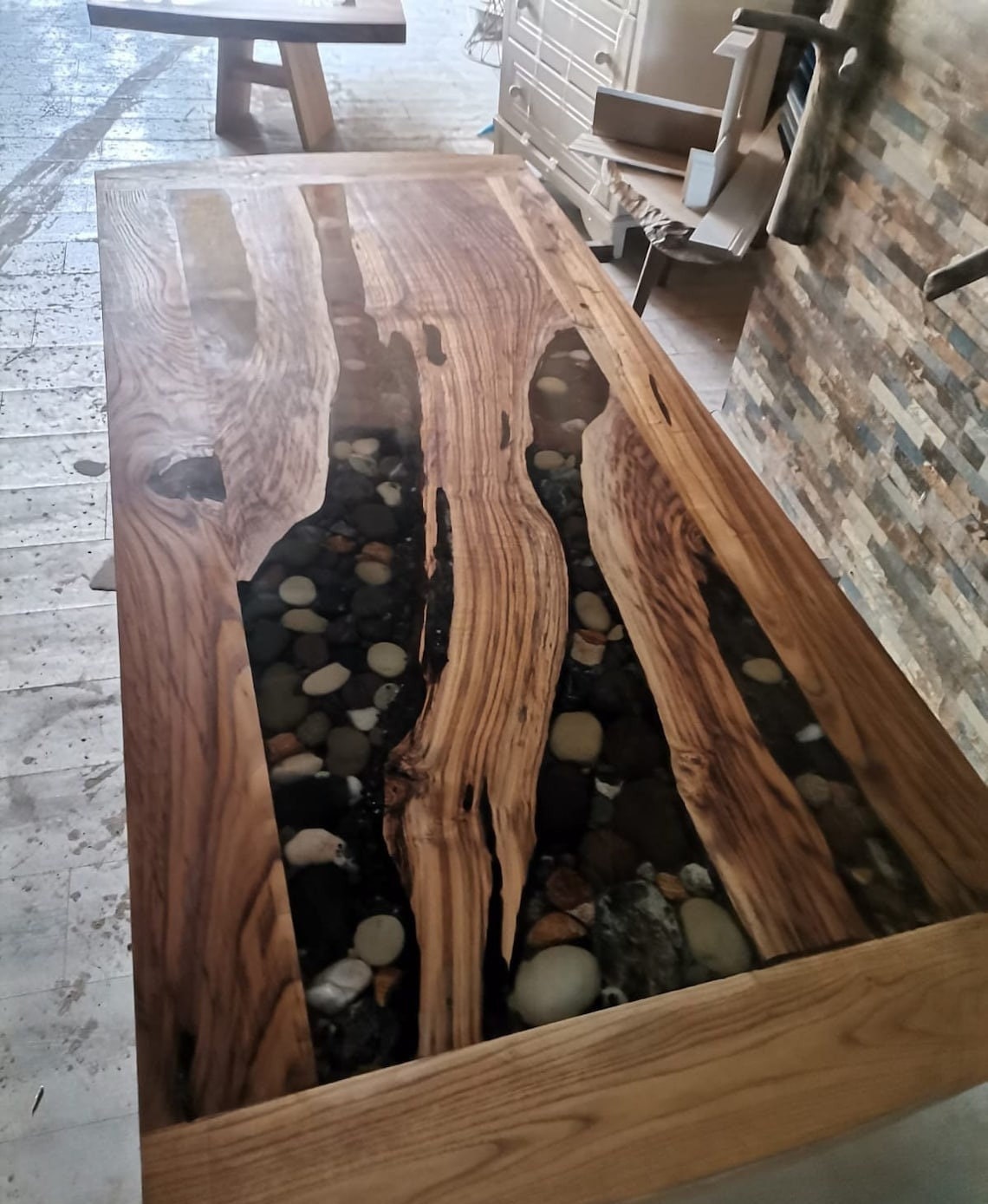 Luxury Epoxy Resin Walnut Dining Table Walnut Epoxy Table - Etsy