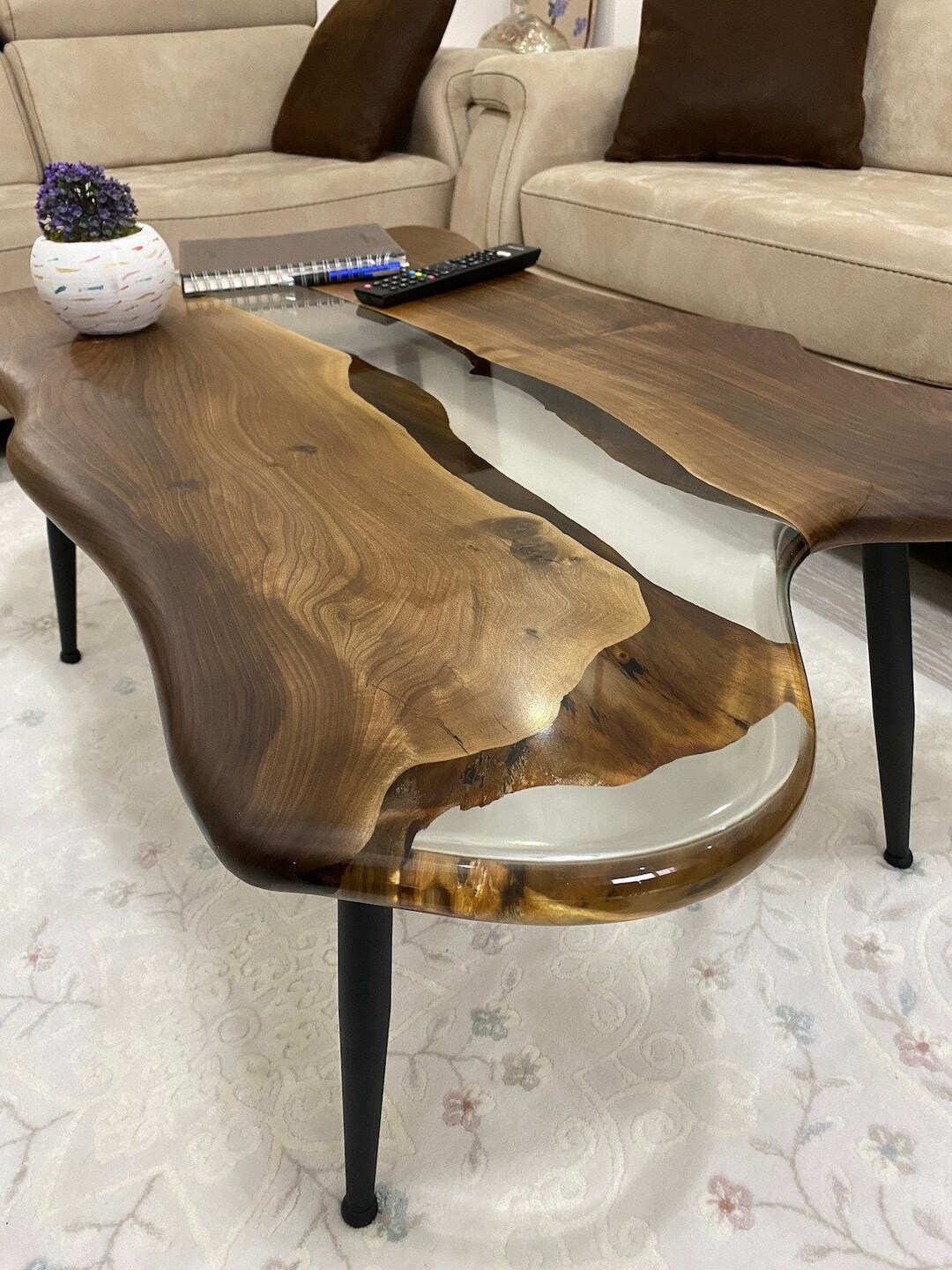 Clear Epoxy Table Epoxy Desing Table Walnut Epoxy Table - Etsy