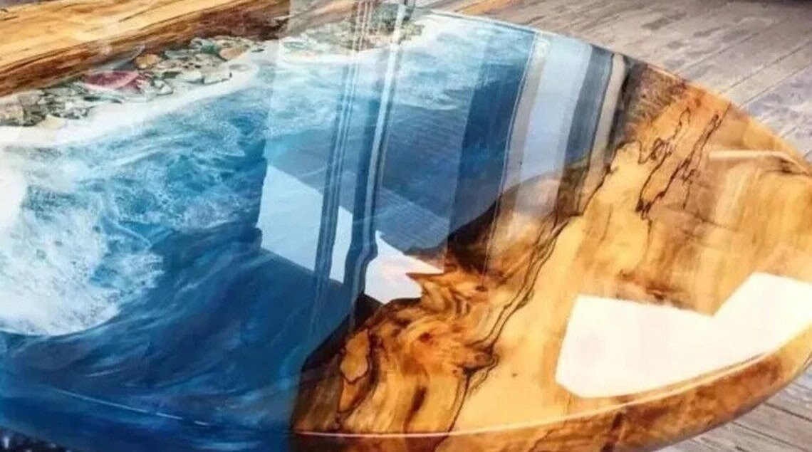 Blue Epoxy Table, Round Dining Tables, River Table, Dining Room Table ...