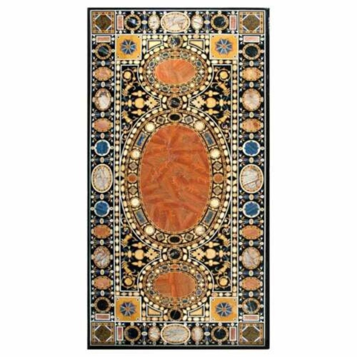 Black Marble Coffee Dining Meeting Table Top Handmade Semi - Etsy