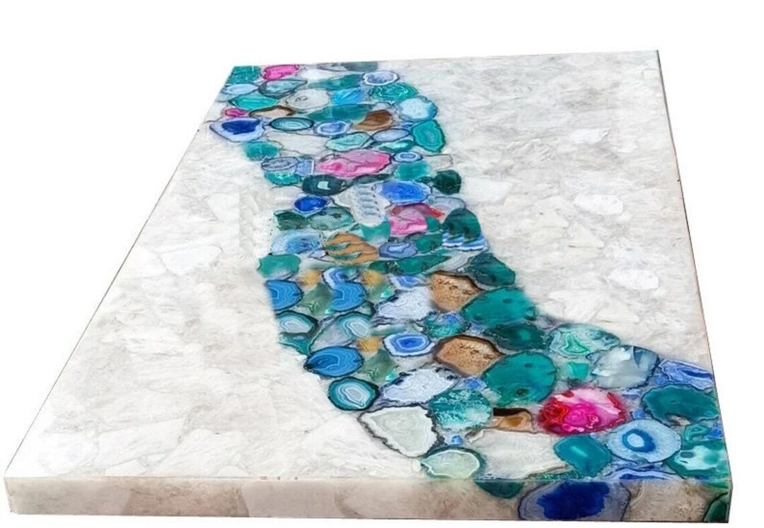 Mix Agate Table, Natural Agate Gemstone Coffee & Side Luxury Table ...