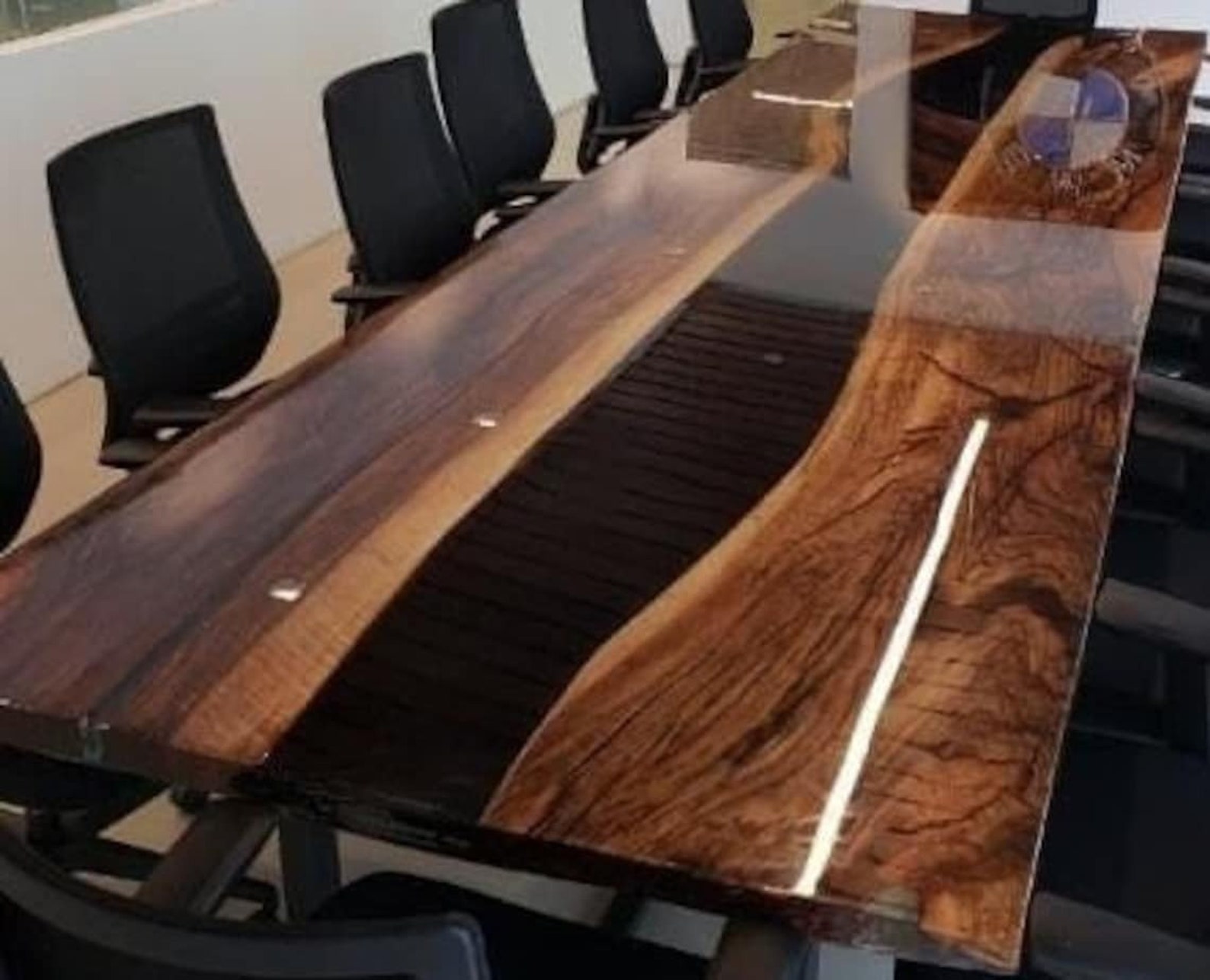 Epoxy Wooden Table Top, Kitchen Table Epoxy Resin River Table, Natural ...