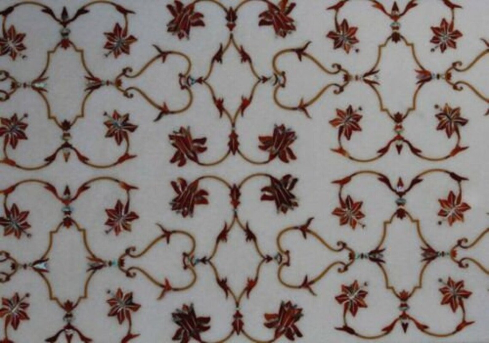 Inlay White Marble Table Top Handmade Furniture Stone Inlay Pietra Dura ...
