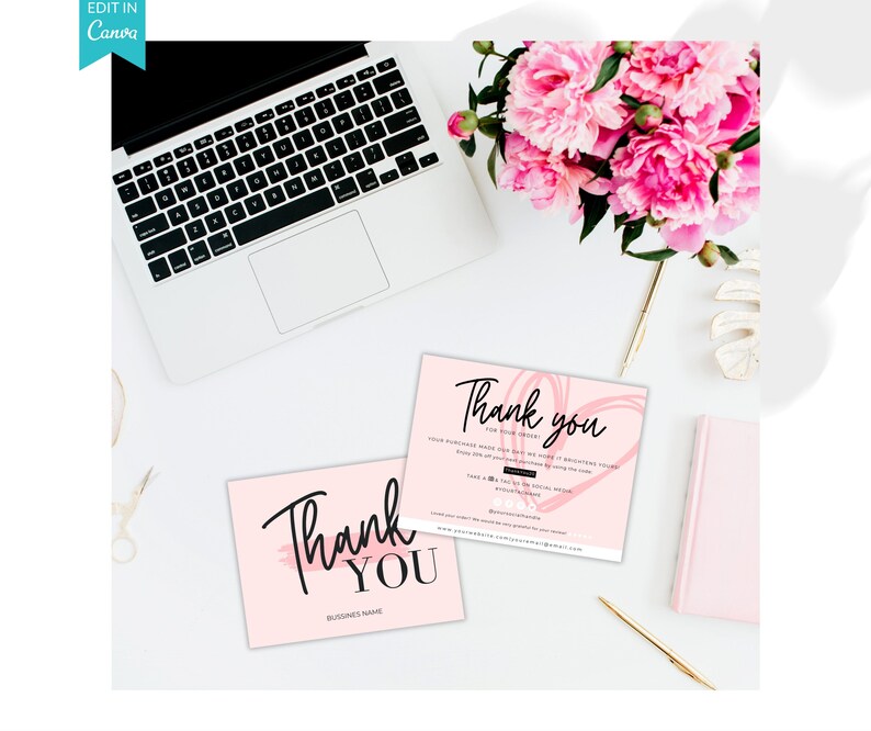 Tarjetas de agradecimiento imprimibles / Plantilla de negocio - Etsy México