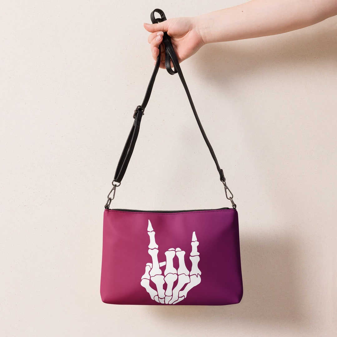 Crossbody Skeleton Bag, Skeleton Shoulder Handbag, Gothic Handbag, Pink ...