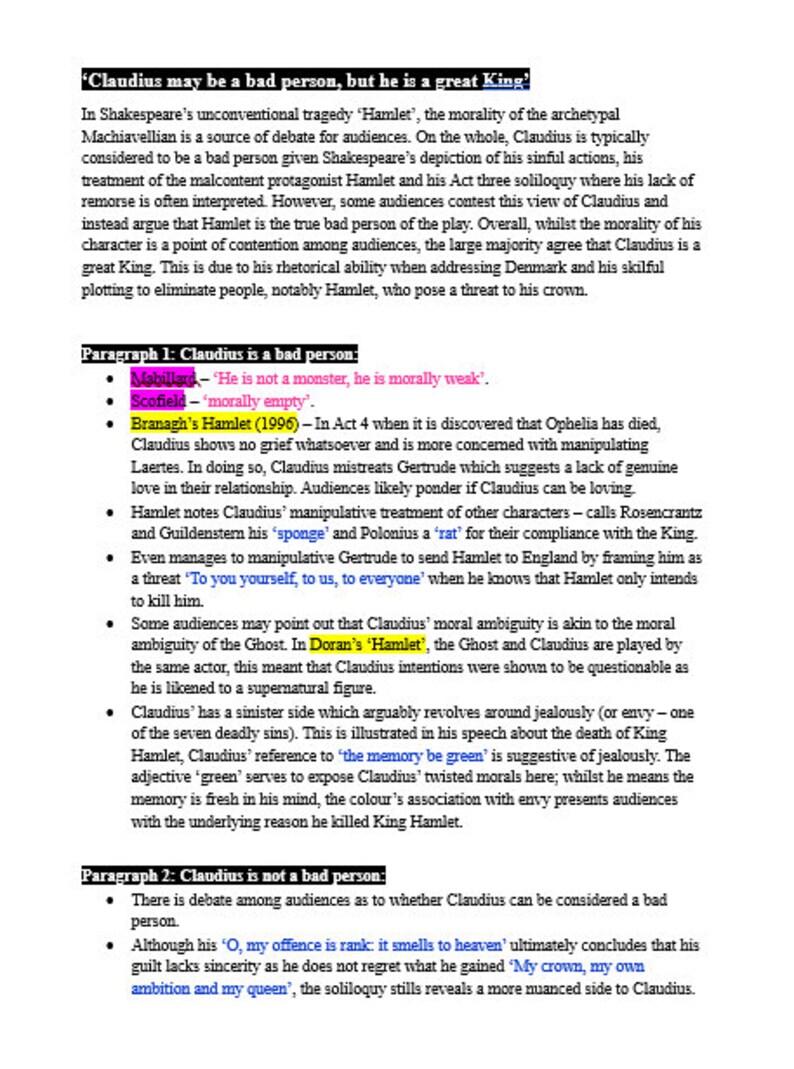 OCR A-level Hamlet A Bundle - Etsy OCR A-level Hamlet A Bundle - Etsy