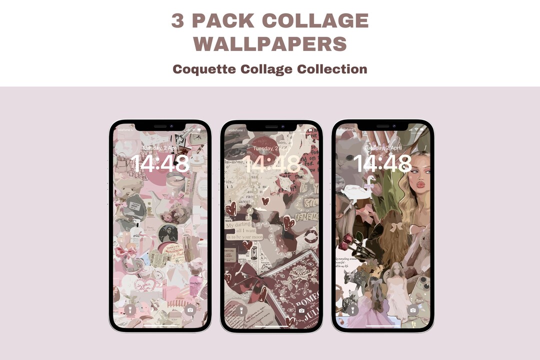 Pink Coquette Collage Style iPhone Phone Backgrounds Wallpapers, Ballet ...