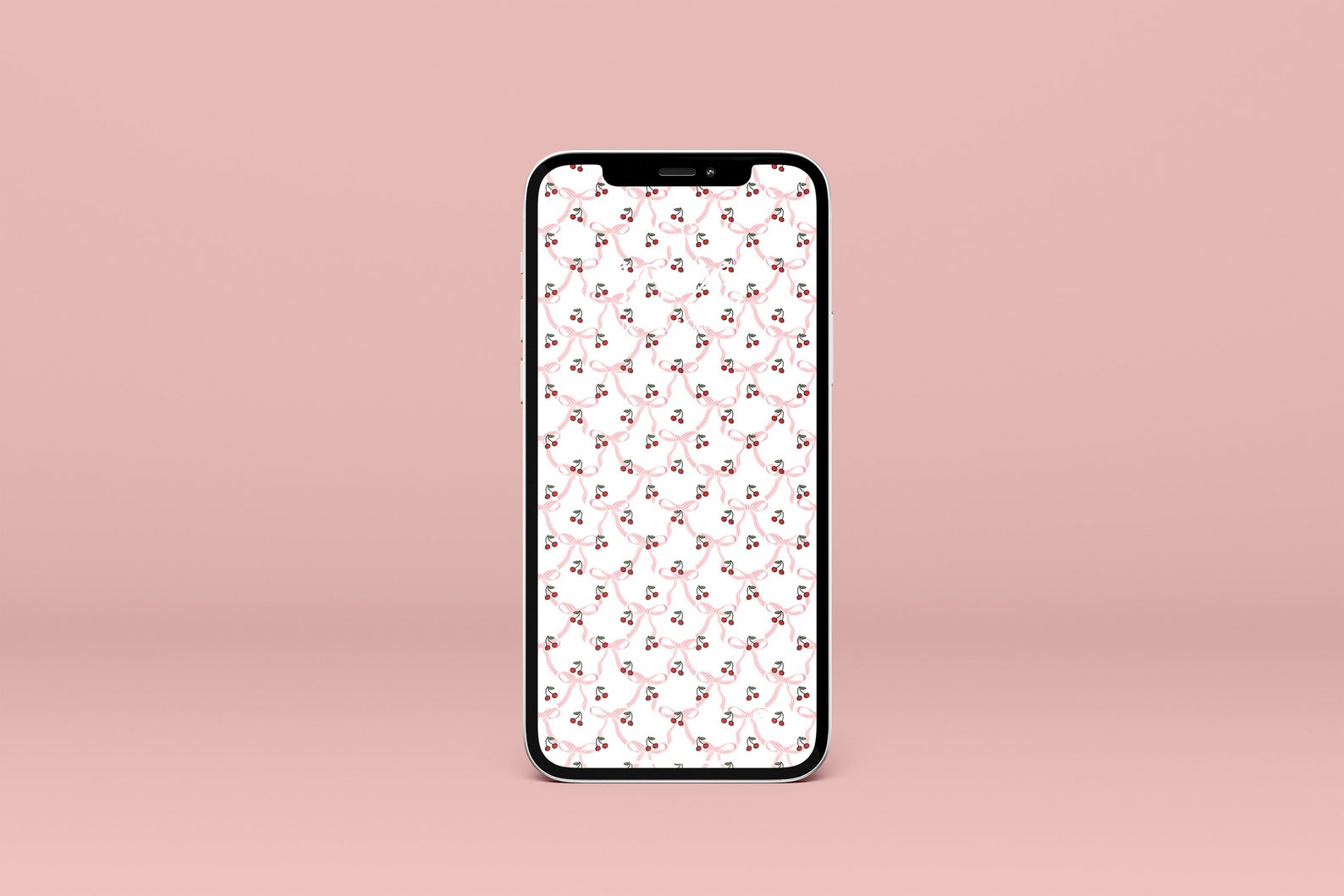 Coquette Ballet Core iPhone Wallpapers, Pink Bows Red Cherries Digital ...