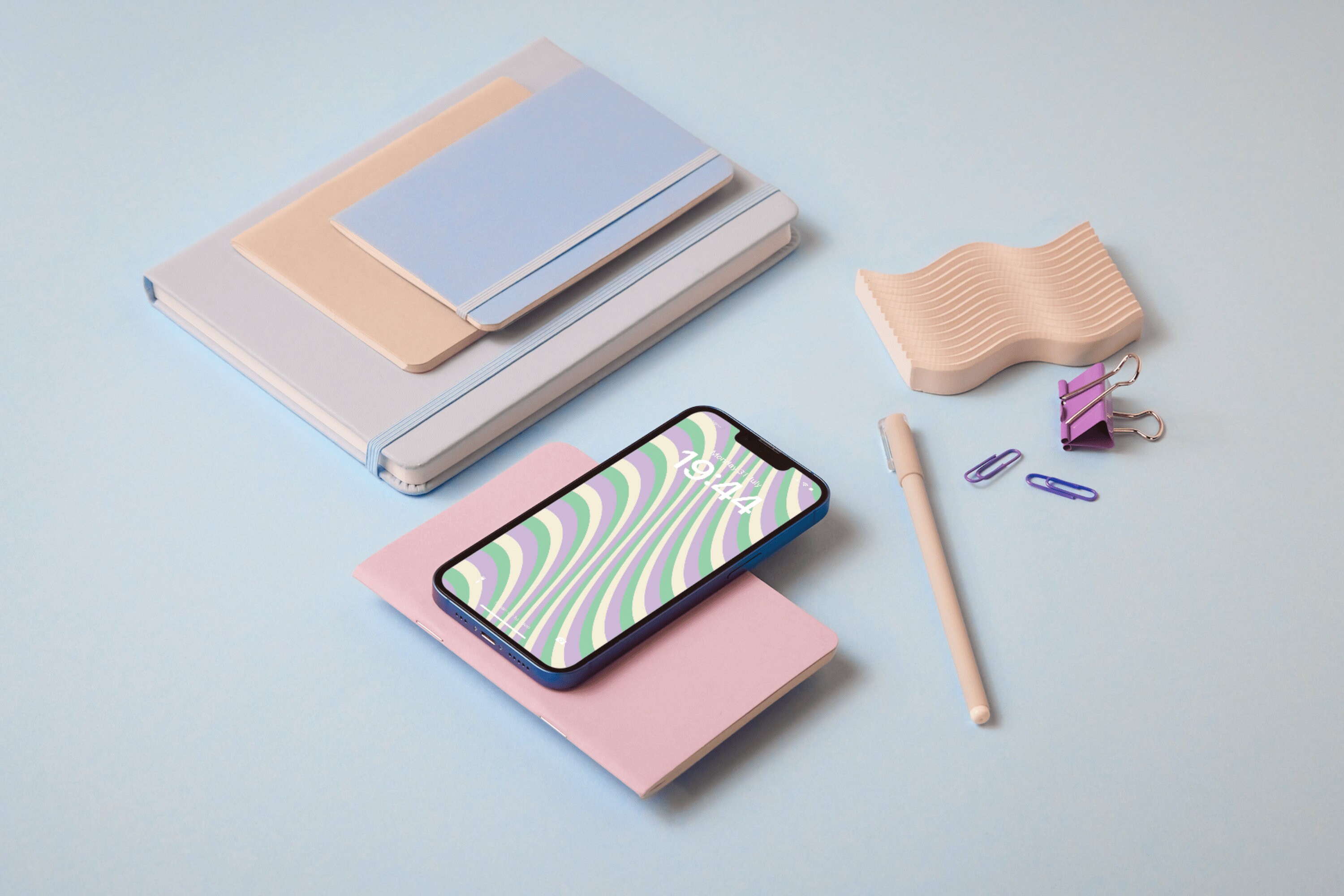 Pastel 70s iPhone Wallpapers, Green Purple Digital Download Phone ...