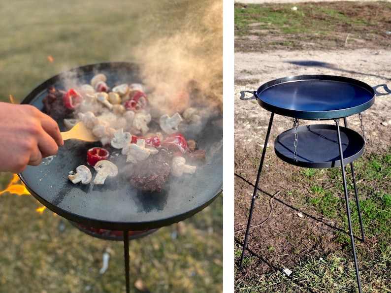 Heavy Duty Cowboy Wok With Metal Stand MAXI Set, Plow Disc Cooker ...