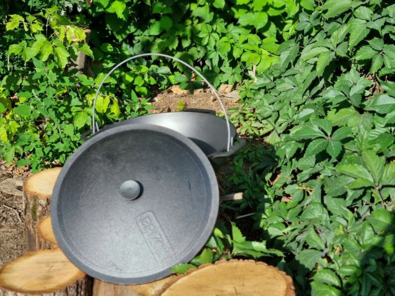 Cast Iron Camping Cauldron 14" and 16", Open Fire Roaster, Cauldron Pan ...
