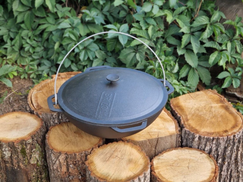 Cast Iron Camping Cauldron 14" and 16", Open Fire Roaster, Cauldron Pan ...