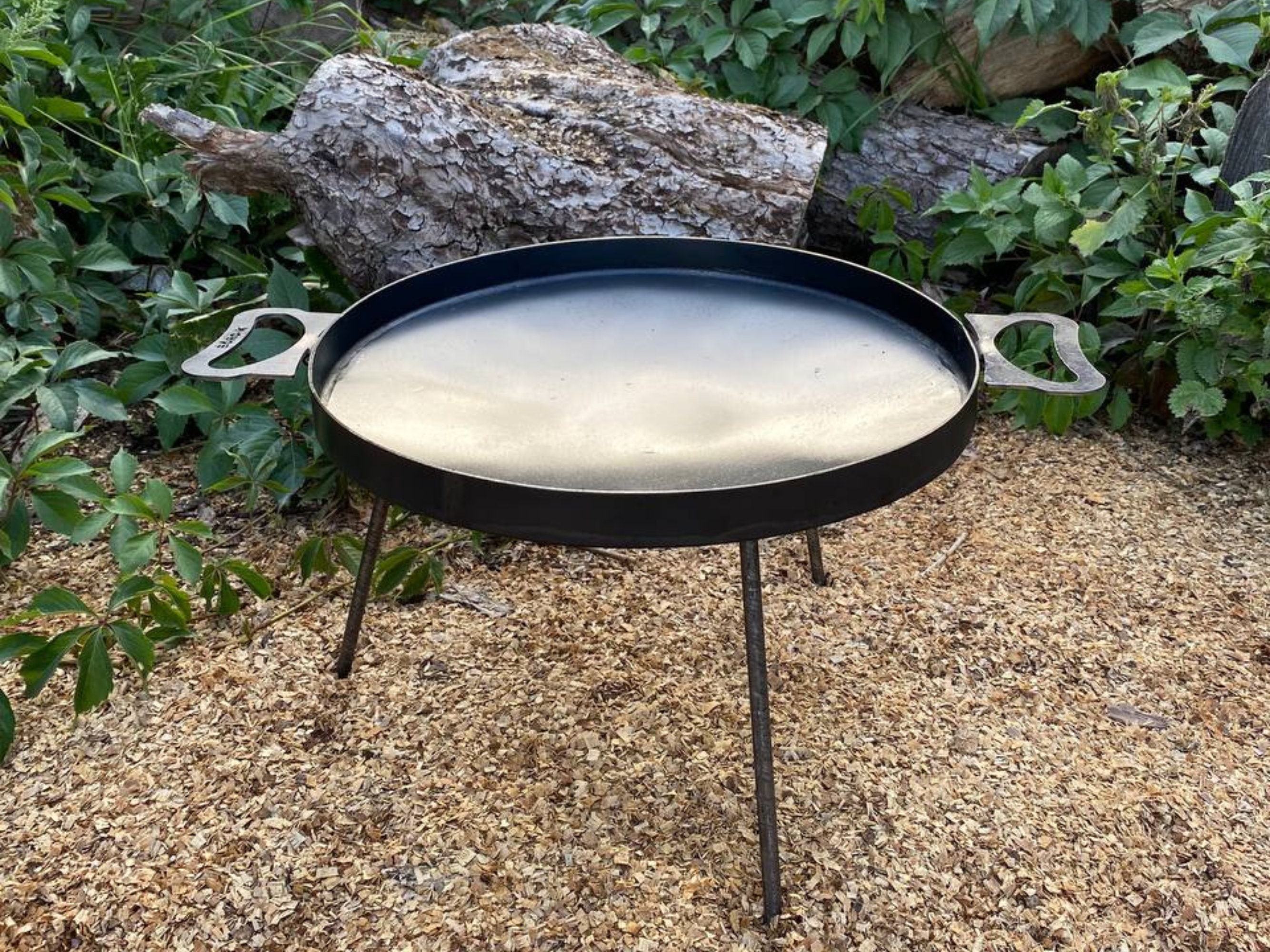 BBQ Wok Skillet With Lid and Stand MINI Set, Camp Fire Skillet, Camping ...