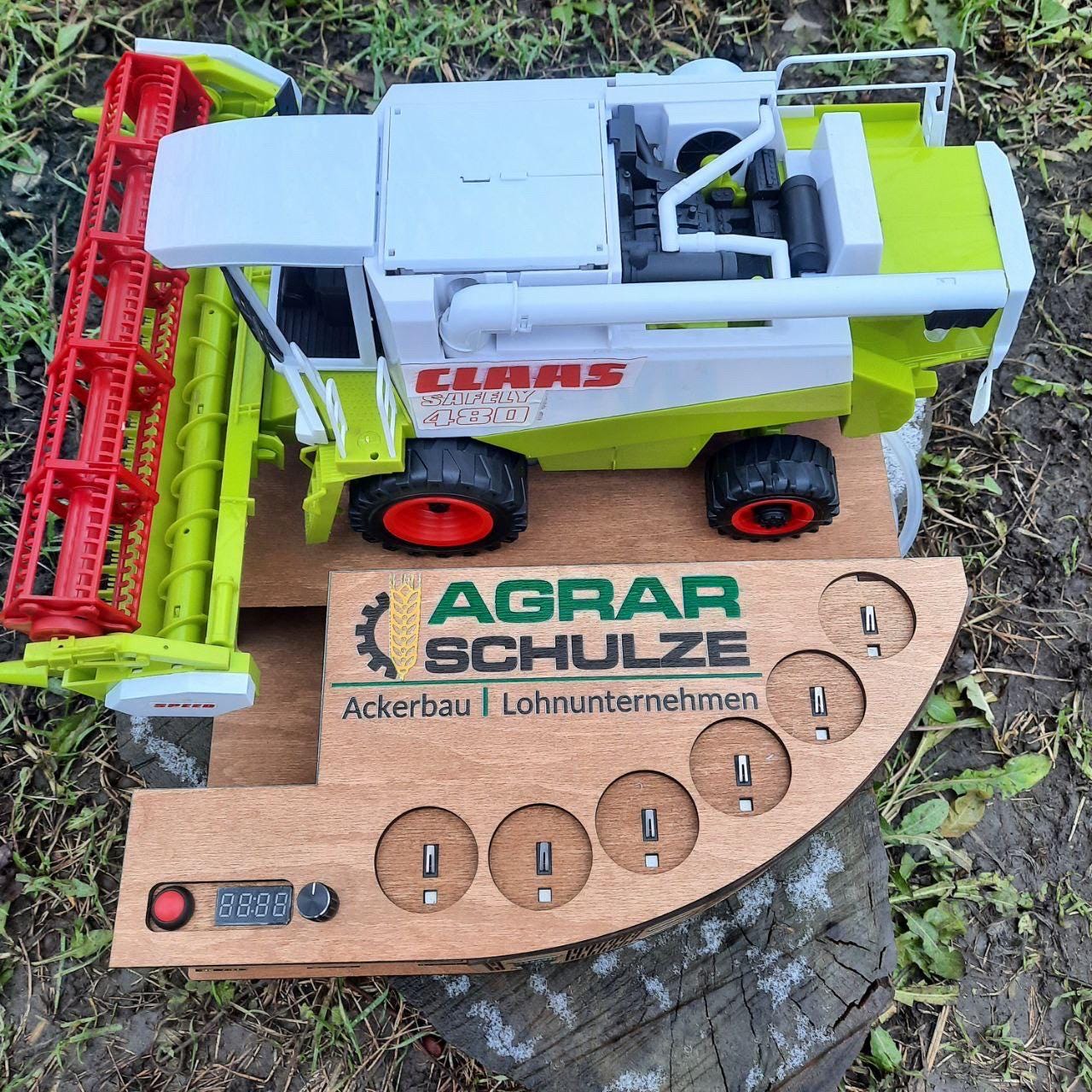 The CLAAS-MAXI Combine, Automatic Drink Dispenser for 6 Glasses, Wooden ...