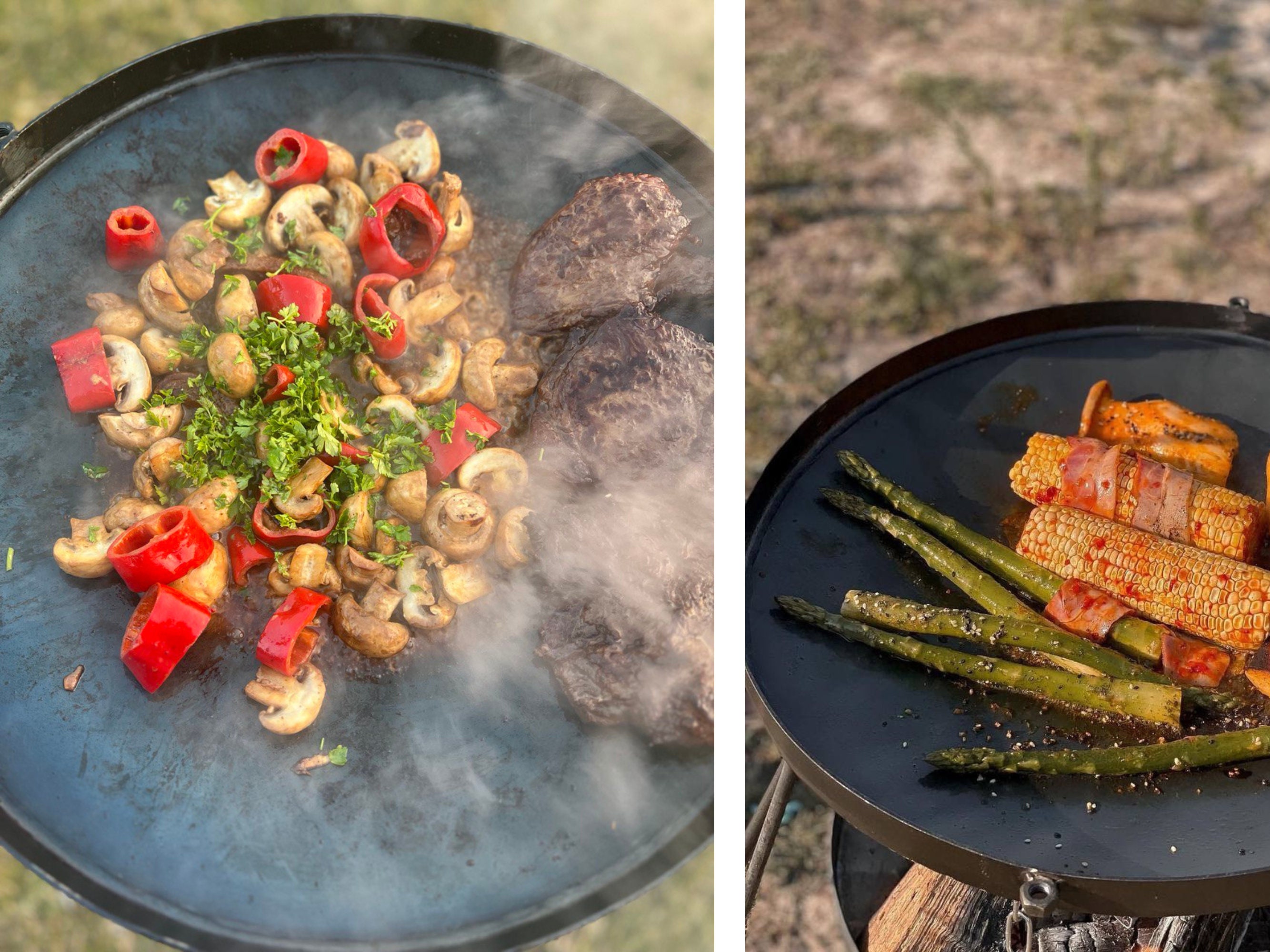 Heavy Duty Cowboy Wok With Metal Stand MAXI Set, Plow Disc Cooker ...