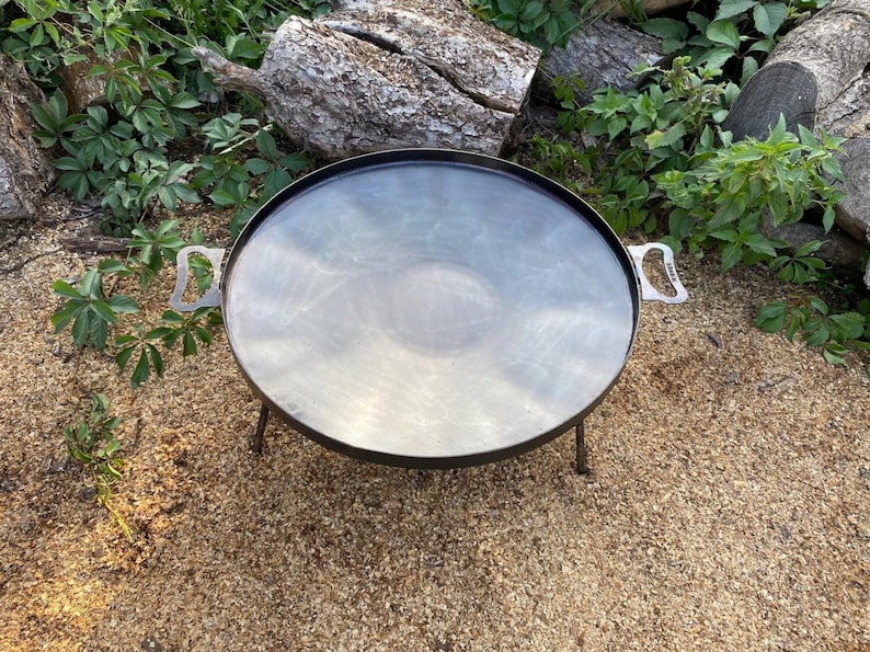 BBQ Wok Skillet With Lid and Stand MINI Set, Camp Fire Skillet, Camping ...