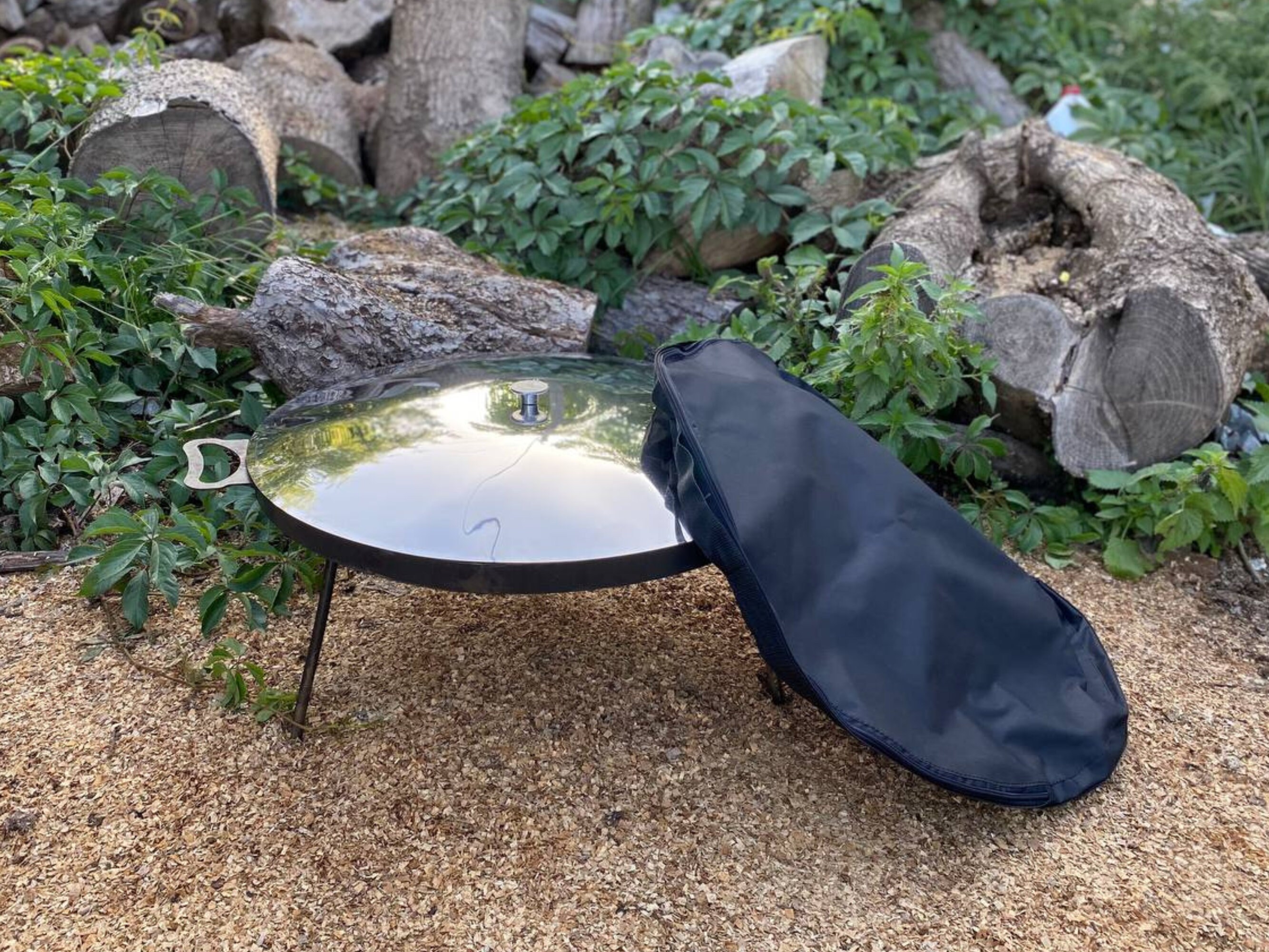 BBQ Wok Skillet With Lid and Stand MINI Set, Camp Fire Skillet, Camping ...