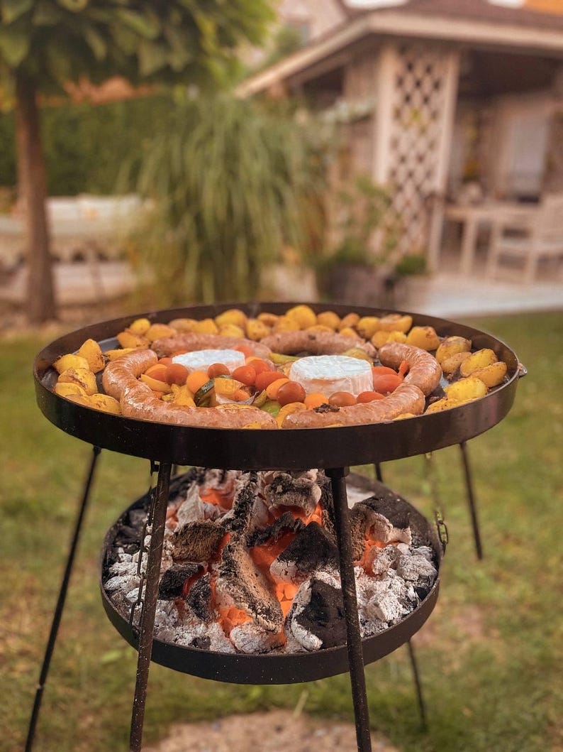 Heavy Duty Cowboy Wok With Metal Stand MAXI Set, Plow Disc Cooker ...