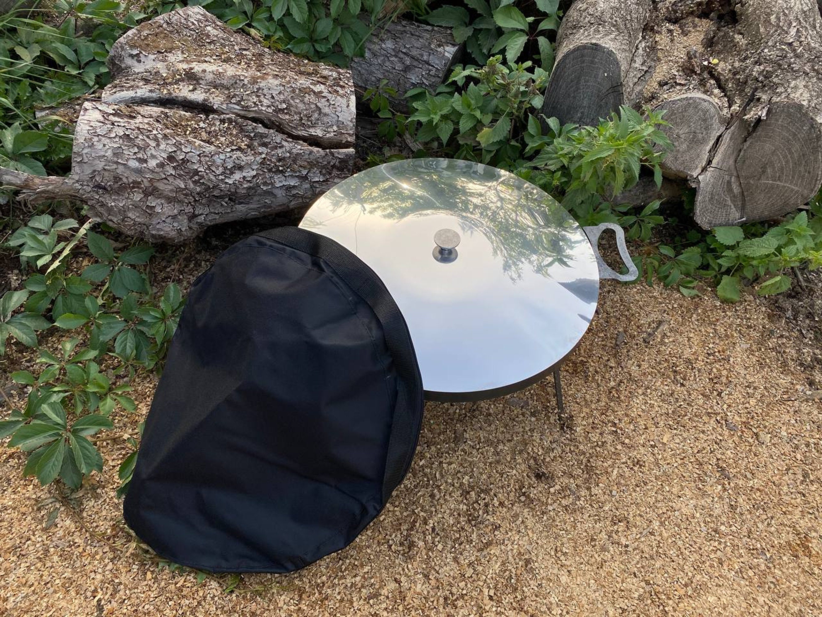 BBQ Wok Skillet With Lid and Stand MINI Set, Camp Fire Skillet, Camping ...